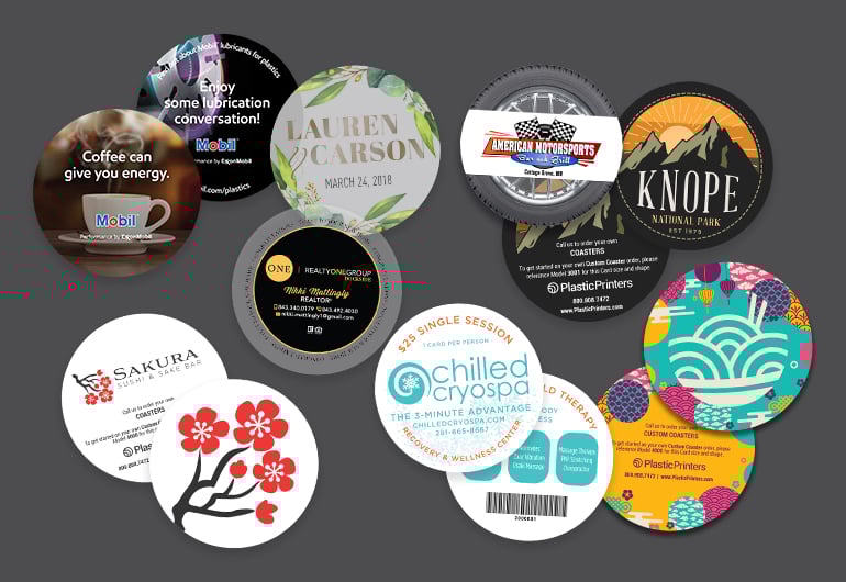 Custom Coasters | Plastic Printers, Inc.
