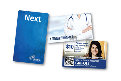 Blood Bank & Plasma Center - Blood Donor Card & Marketing Tools