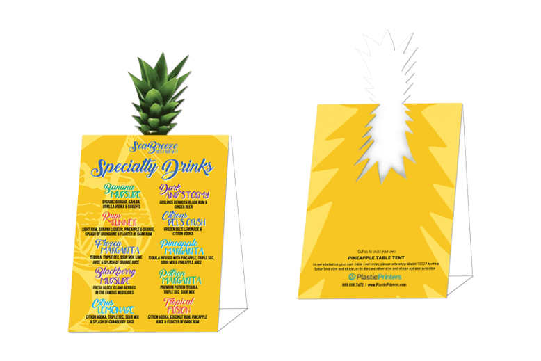 Table Tent Printing & Design | Plastic Printers
