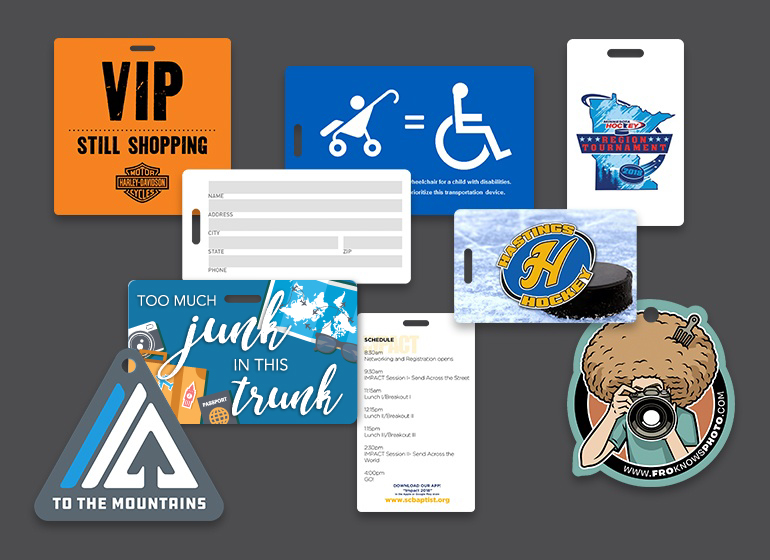 Custom Luggage tags | Plastic Printers, Inc.