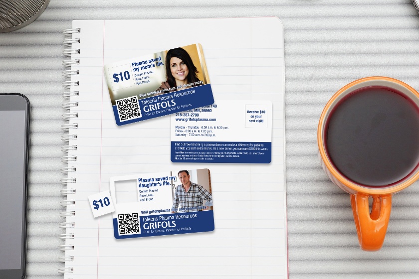Blood Bank & Plasma Center - Blood Donor Card & Marketing Tools